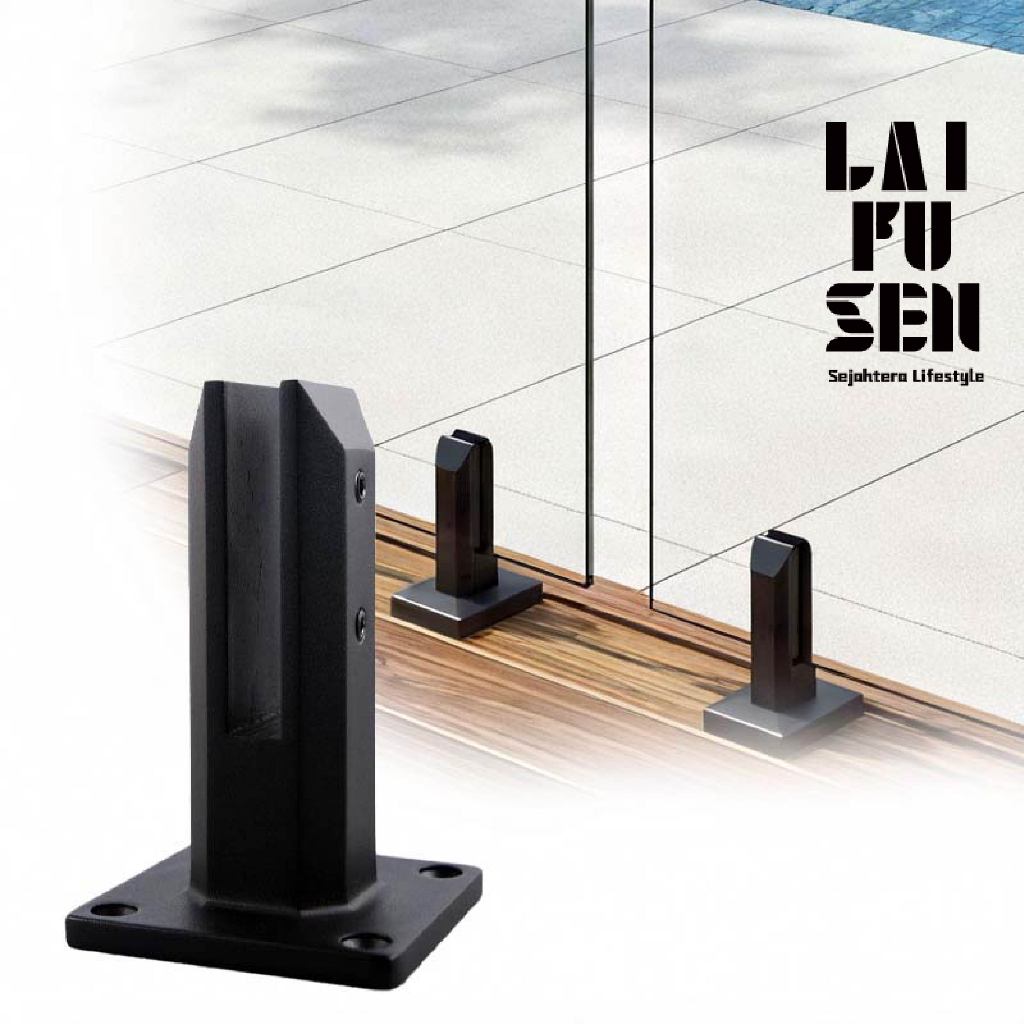 Jual Spigot Penjepit Kaca Hitam Stainless / Untuk Kaca Tanpa Bingkai ...