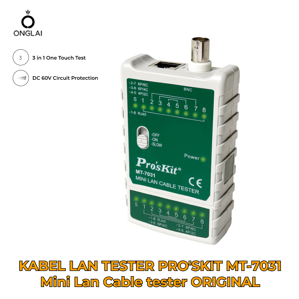 Jual KABEL LAN TESTER PRO'SKIT MT-7031 Mini Lan Cable tester ORIGINAL ...