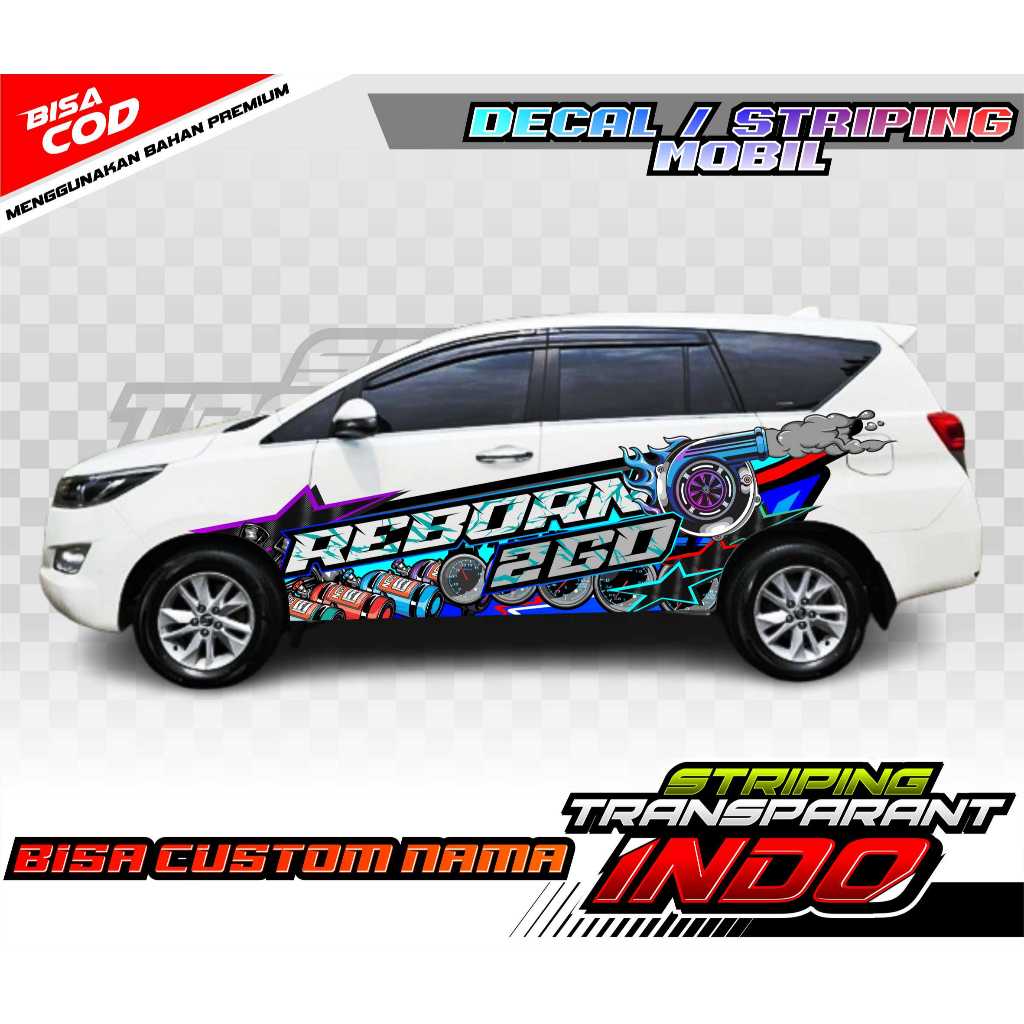 Jual STRIPING DECAL VARIASI TOYOTA KIJANG INNOVA REBORN CUSTOM NAMA ...
