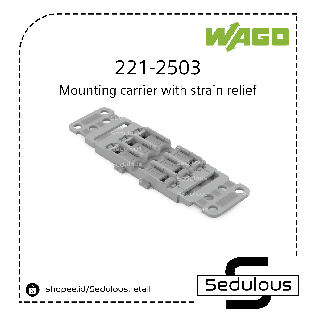 Jual Wago 221-2503 Mounting carrier with strain relief 3-way ori 100% | Shopee Indonesia