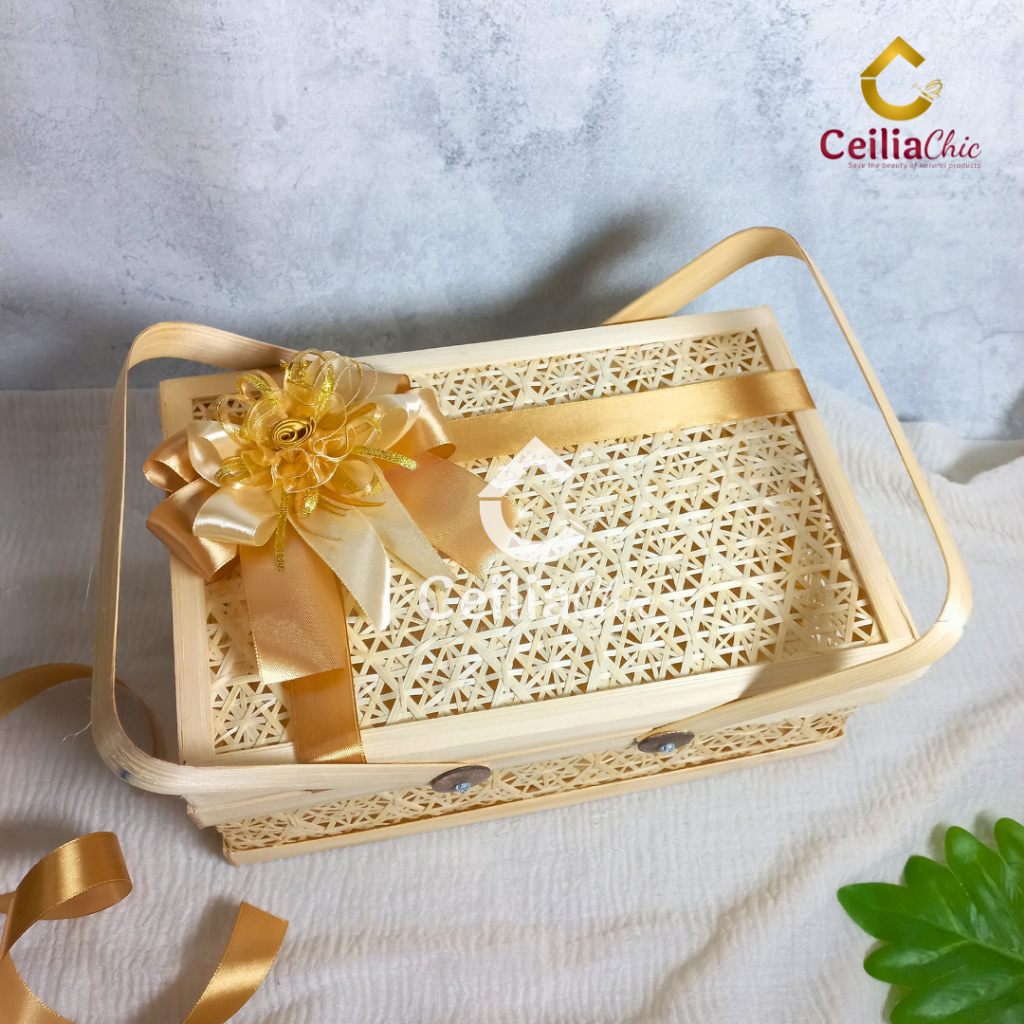 Jual Kotak Anyaman Bambu Keranjang Hantaran Truntum Rantang Wadah Hampers Nasi Aterater ...