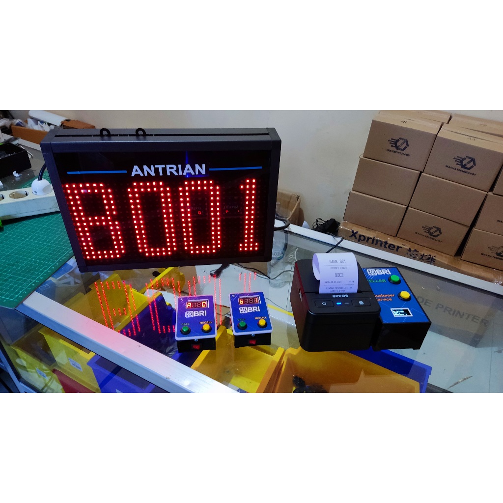 Jual Mesin Antrian 2 Layanan dengan display LED dan printer | Shopee ...