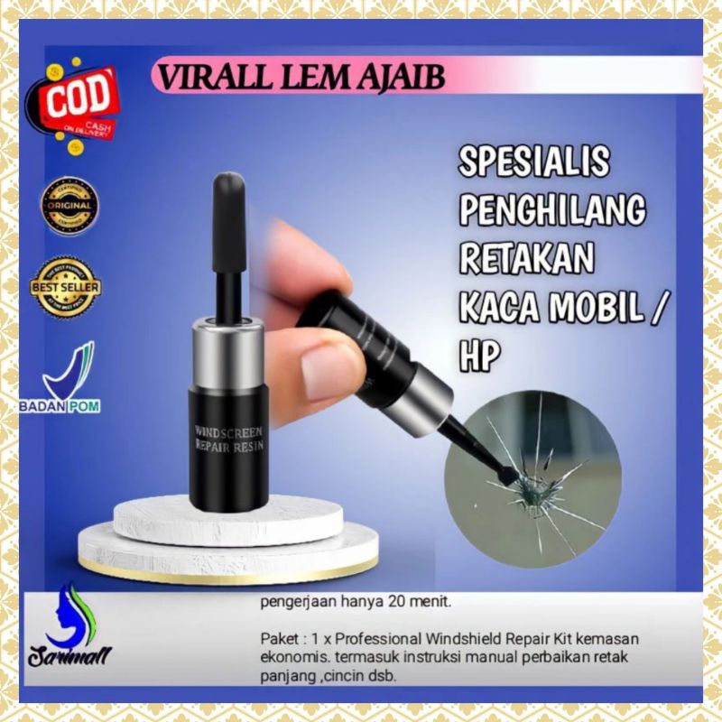 Jual ( produk import jaminan asli ) lem kaca retak mobil retak panjang ...