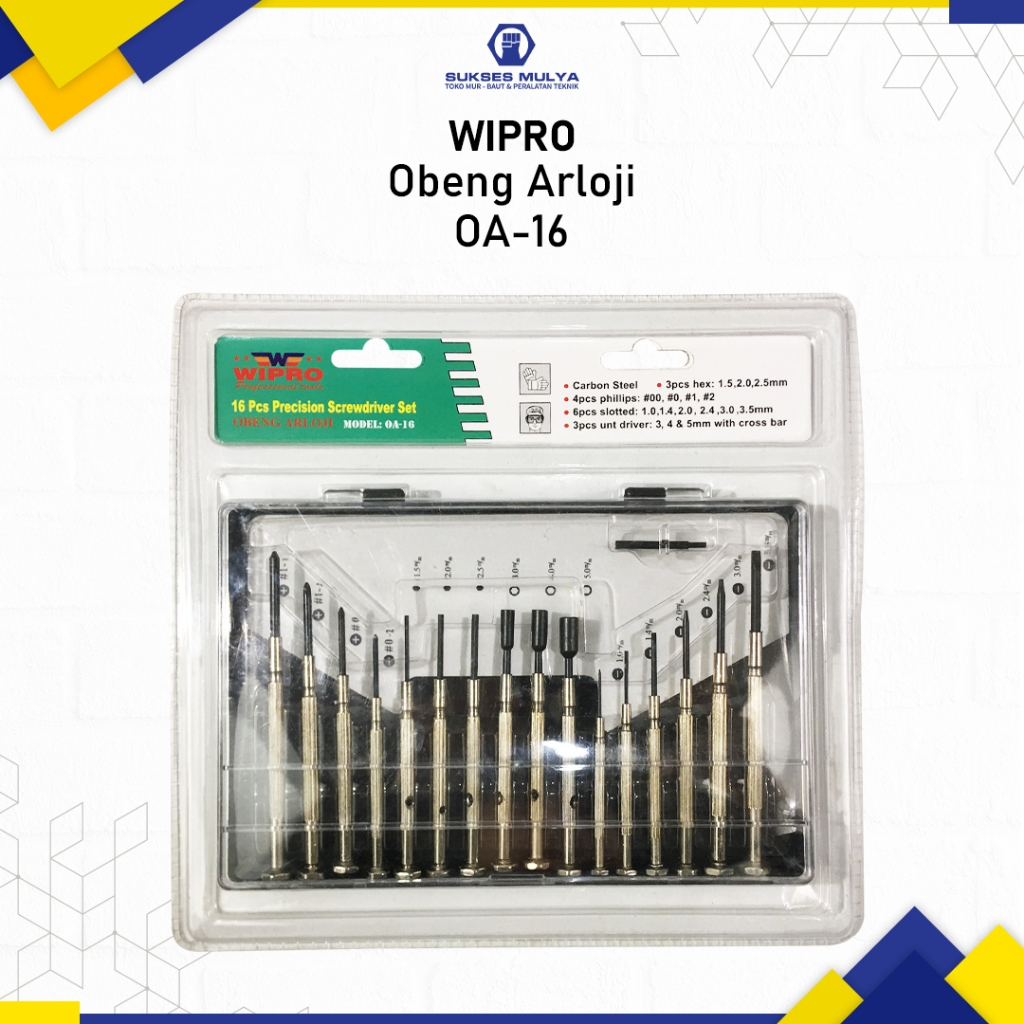 Jual Obeng Jam / Obeng Arloji /Obeng HP Set Wipro OA-16 | Shopee Indonesia