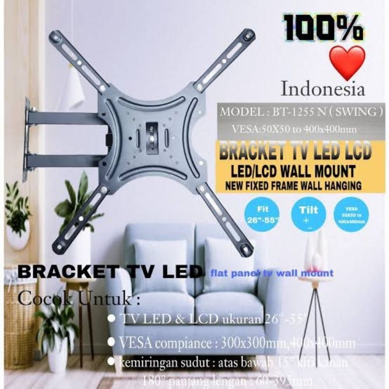 Jual Bracket TV TRM Swing 42” BT-1242 / Bracket TV TRM Swing Jumbo 55 ...