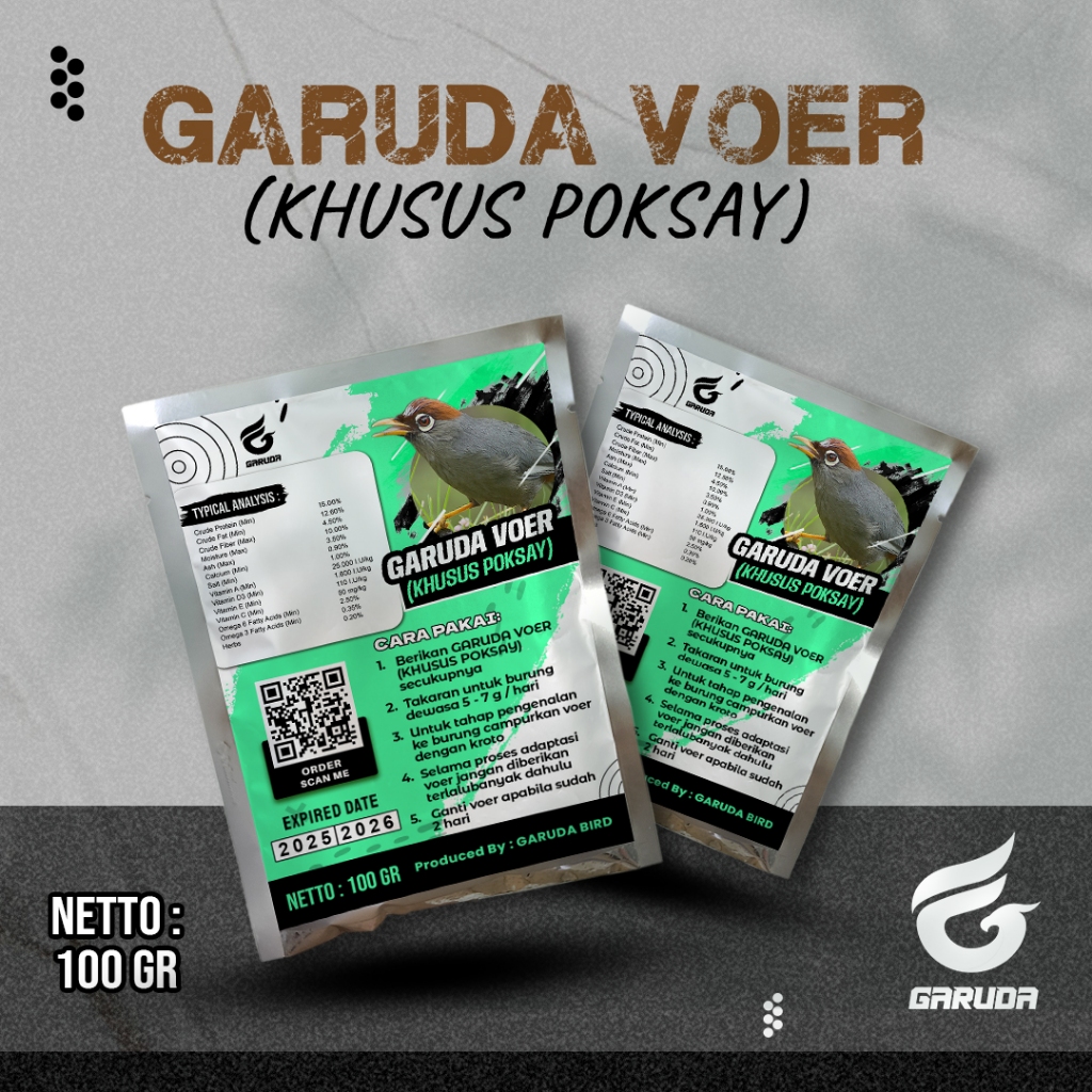 Jual VOER BURUNG POKSAY | VOER HARIAN | VOER NUTRISI KOMPLIT | GARUDA ...