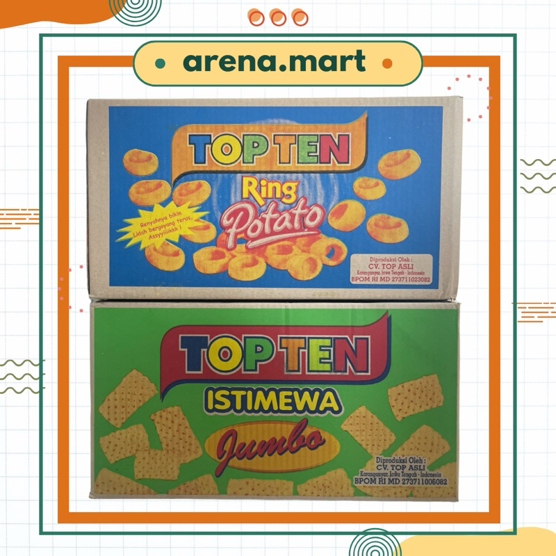 Jual Snack Chiki topten Ring potato top ten istimewa ciki topten 1 Dus ...