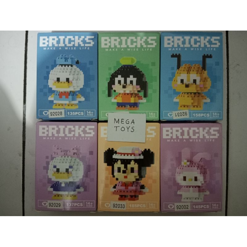 Jual Lego Bricks donald duck, daisy duck, goofy, pluto, minnie mouse ...