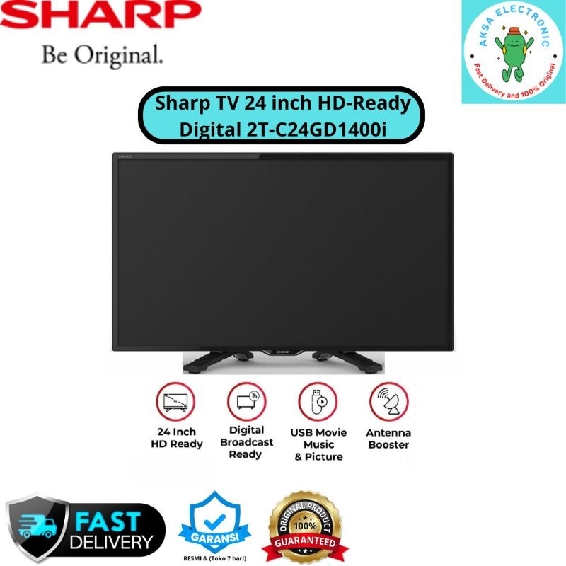 Jual SHARP 2T-C24GD1400I LED TV DIGITAL 24INCH | Shopee Indonesia