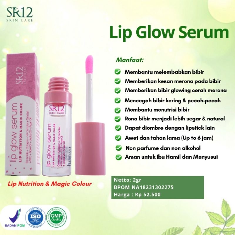 Jual Lip Glow Serum SR12 Melembabkan Bibir Cerah Merona Warna Tahan Lama dan Efek Glossy ...