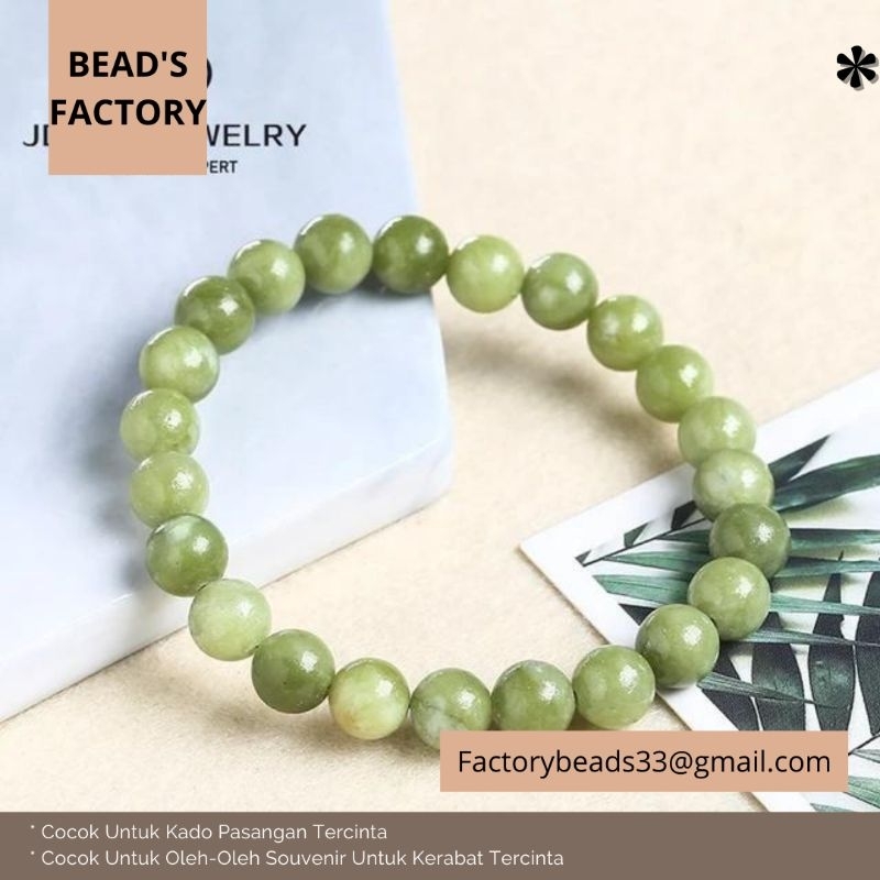 Jual Gelang Batu Alam Chinese Green jade 4mm 6mm 8mm 10mm | Shopee ...