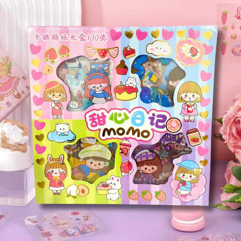 Jual sticker momo viral 3D isi 100 lembar | Shopee Indonesia