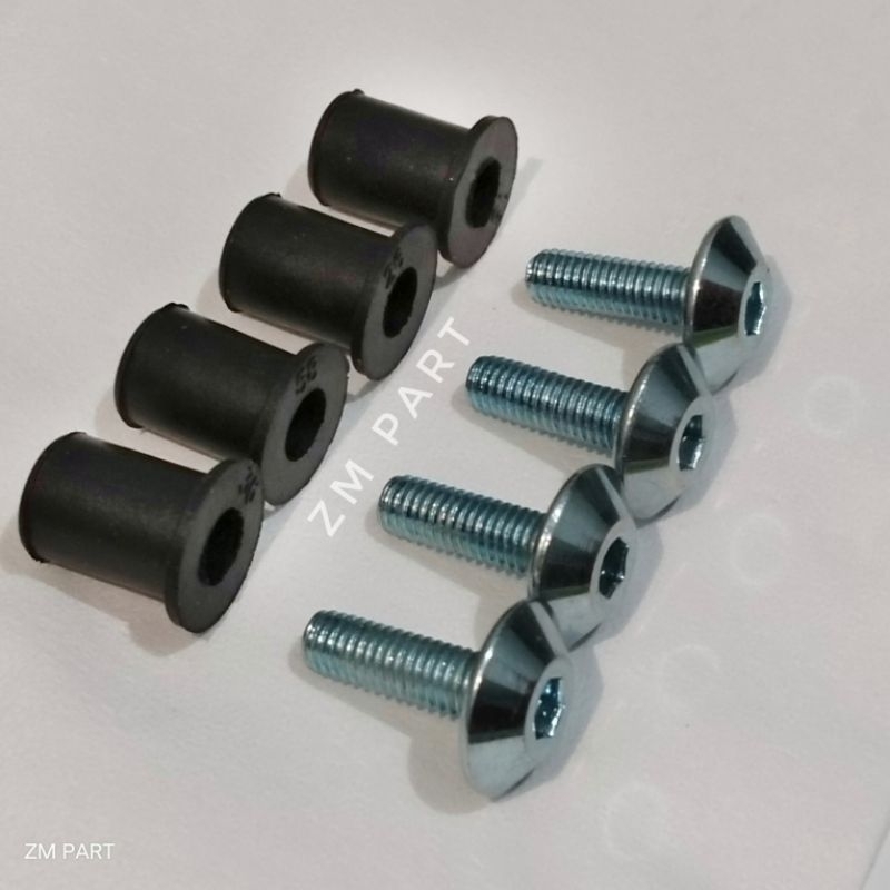 Jual Paket 4 set Baut L4 dan Mur Tameng Visor body bodi Motor Xride ...