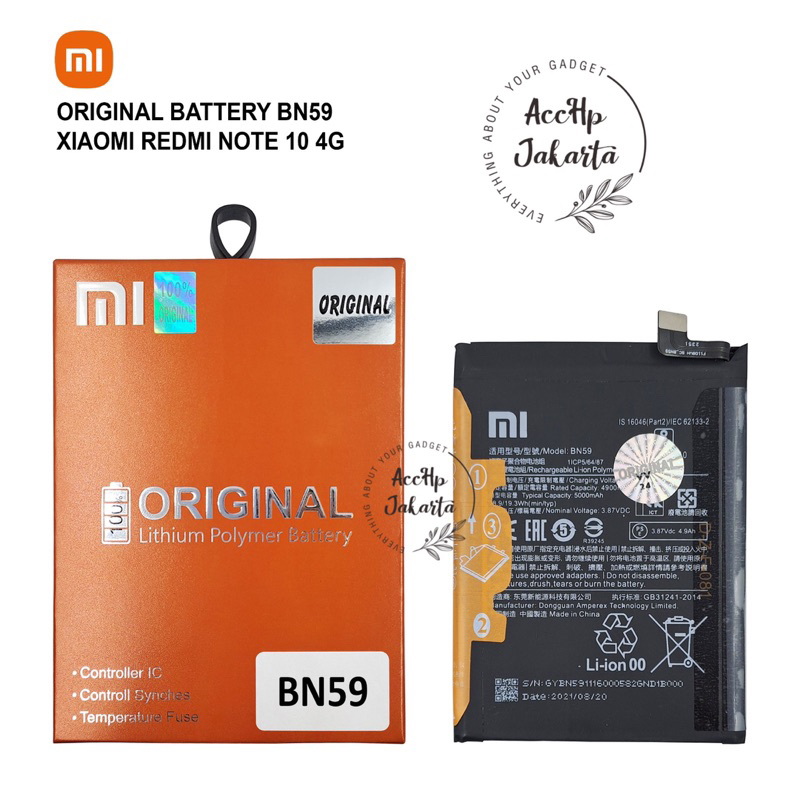 Jual Baterai Batre BN 59 Redmi Note 10 4G / Note 10S 4G / Poco M5S BN59 ...