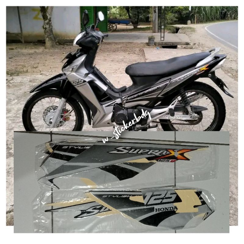 Jual Striping Lis Honda Supra X 125 D 2007 Hitam Abu Silver | Shopee ...