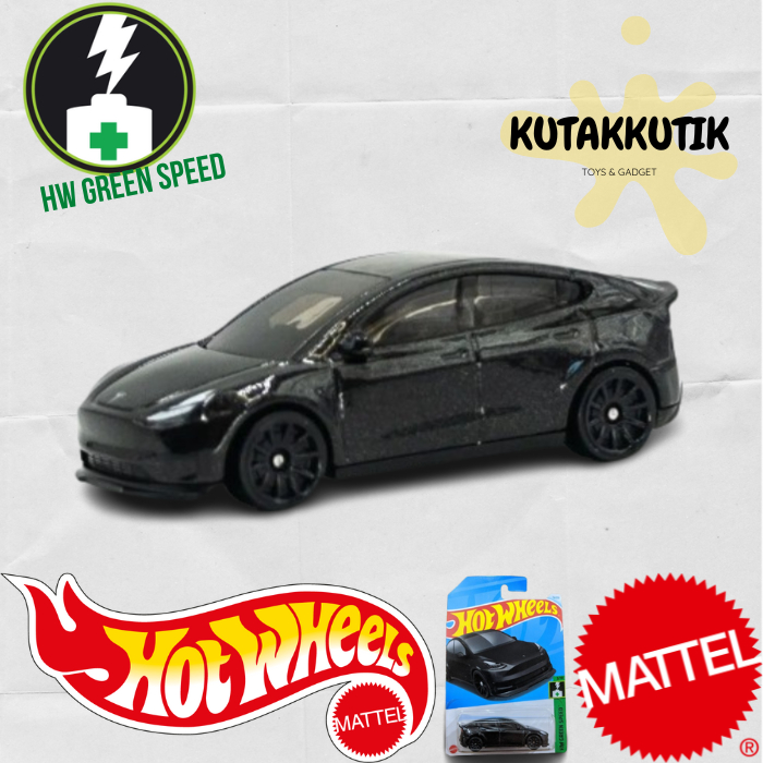 Jual Hotwheels Mobil EV Listrik Tesla Model Y Hitam Lot F 2024 HW Green ...
