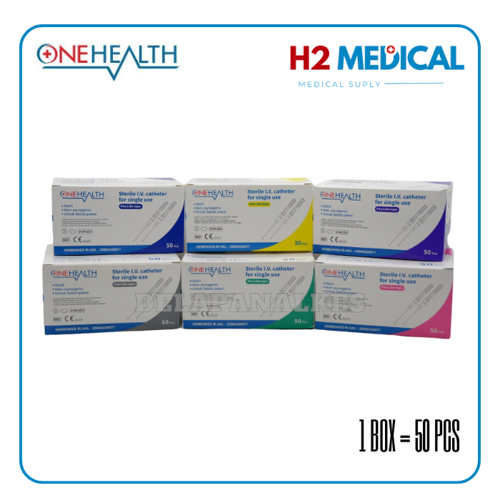 Jual OneHealth IV Catheter Box isi 50 Abocath Jarum Tindik Aboket 16G ...
