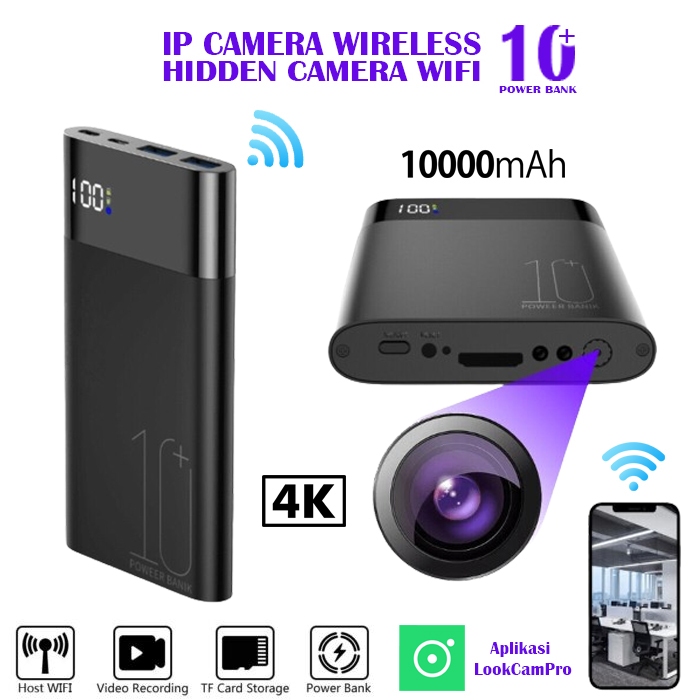 Jual Ip Camera - Spy Camera Wifi Model Power Bank 10+ FHD 1080P 4K ...