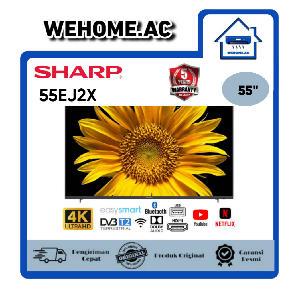 Jual TV LED Sharp 55EJ2X LED Sharp 55 Inch Smart TV UHD 4K Sharp | Shopee Indonesia