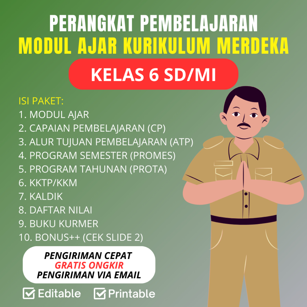 Jual PERANGKAT MODUL AJAR KELAS 6 SD/MI KURIKULUM MERDEKA FASE C REVISI ...