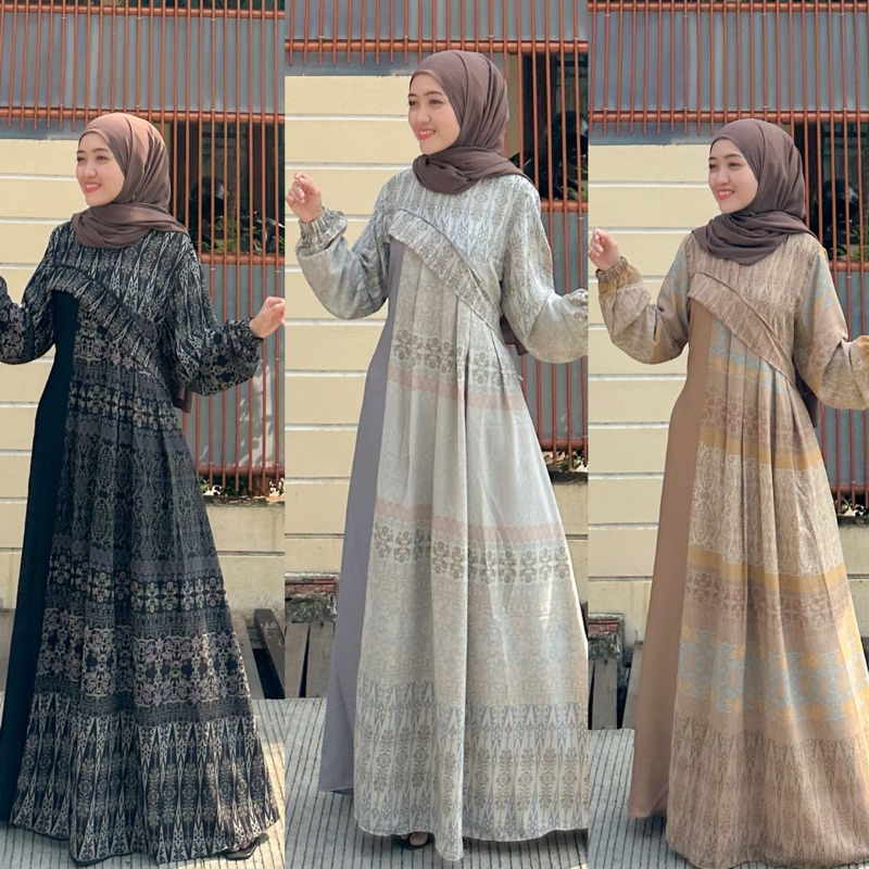 Jual Joley Cloth - Inaya Dress Gamis Premium Dress Lionel Richie Motif ...