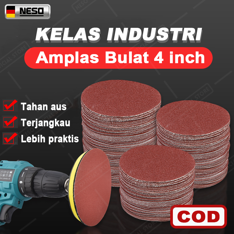 Jual NESO Amplas bulat Velcro 4 Inch [COD] Grit Grid 40 60 80 120 150 180 240 320 400 600 800 ...