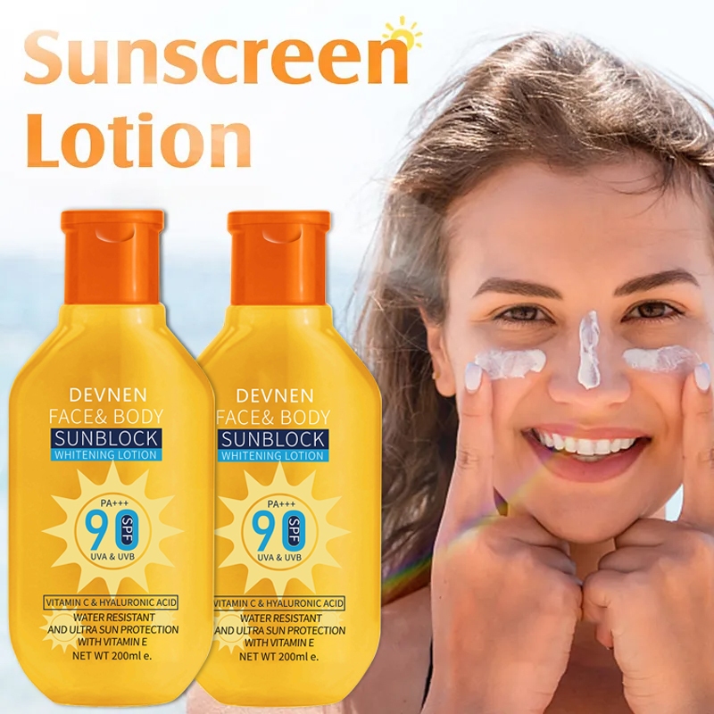 Jual Glowing Up Sunscreen Lotion 200ML Whitening Sunblock Cream SPF90 PA +++ Wajah Dan Badan ...