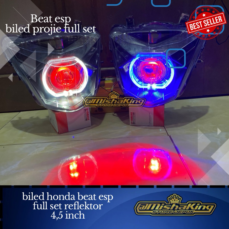 Jual Lampu biled beat esp BEAT street 4.5 inch full set reflektor ...