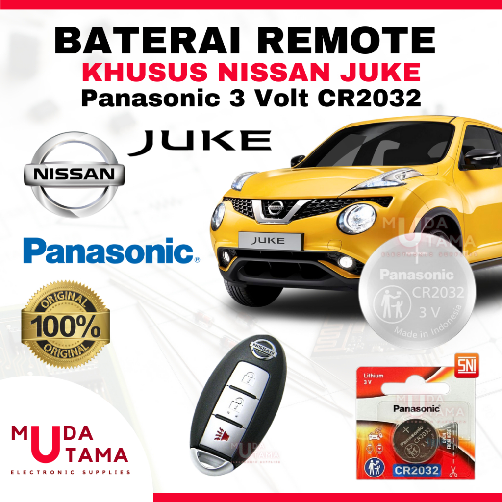 Jual Baterai Remote NISSAN JUKE - ORIGINAL PANASONIC CR2032 | Battery ...