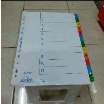 Jual Divider Bantex 6241 Angka 1-12 A4 / Divider Angka Bantex 6241 ...