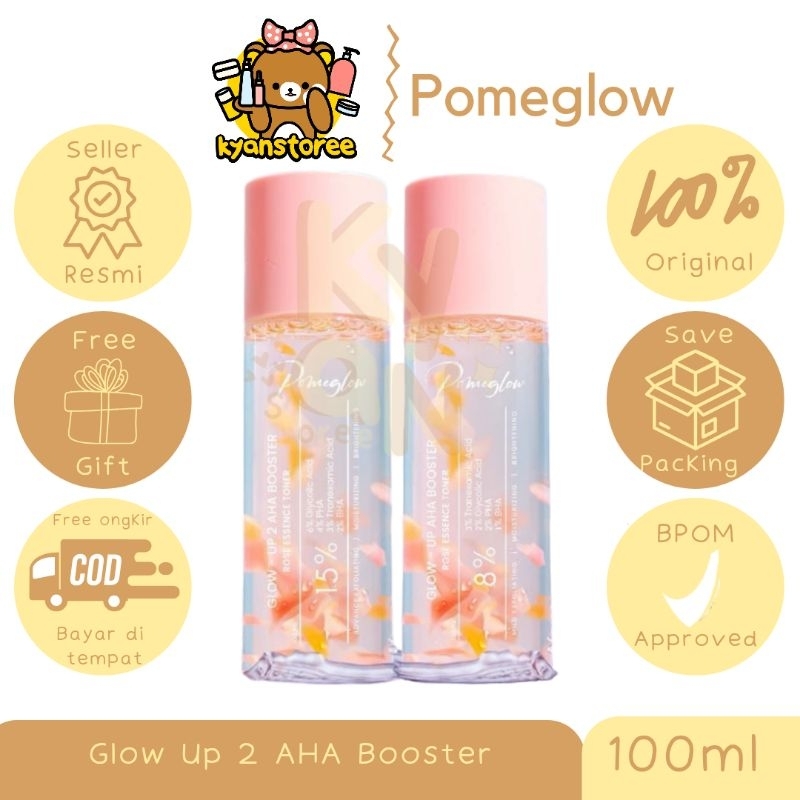 Jual POMEGLOW GLOW UP AHA BOOSTER EXFOLIATING TONER 100ML | Shopee ...