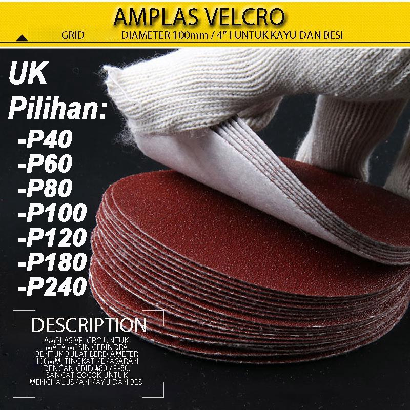 Jual Amplas Bulat Grid P80 P100 P120 P180 Isi 1pcs 4 Inch Gerinda ...