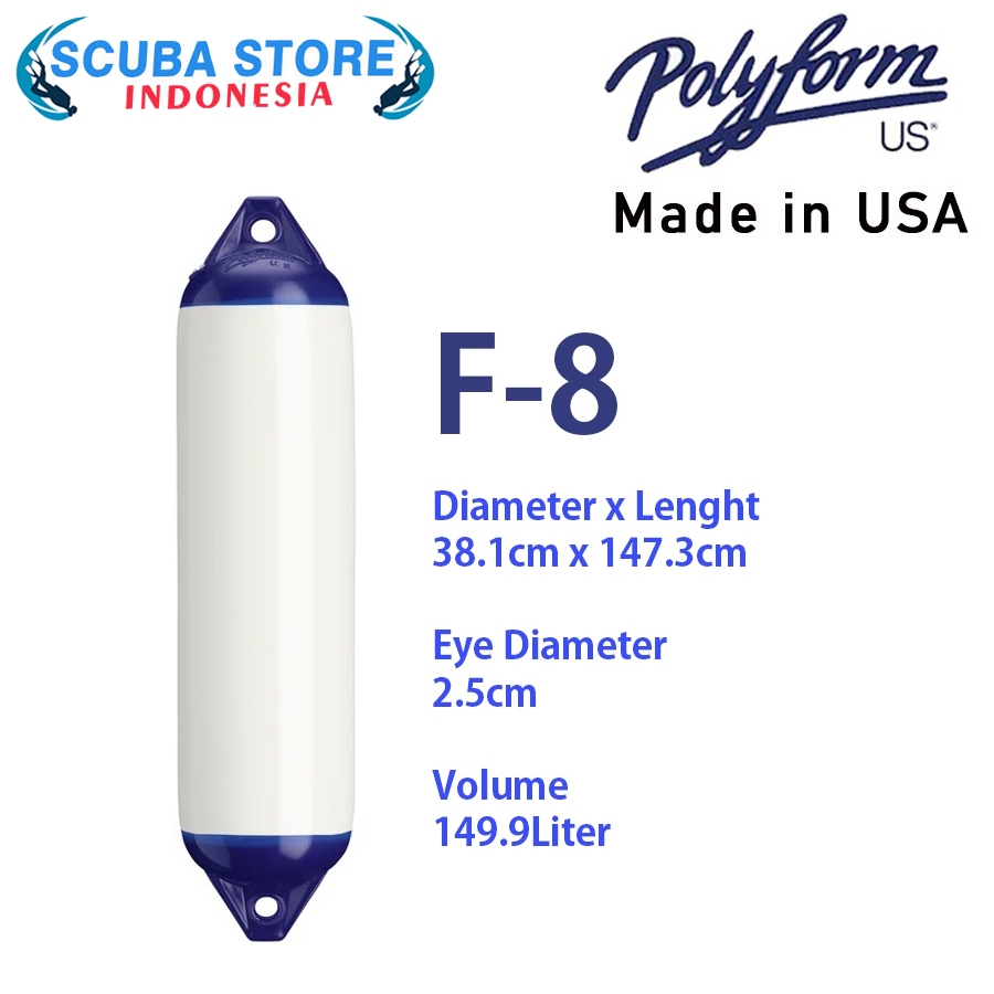 Jual Pelampung Pelabuhan Polyform US Buoy F8 Fender Perahu Kapal Yacht ...