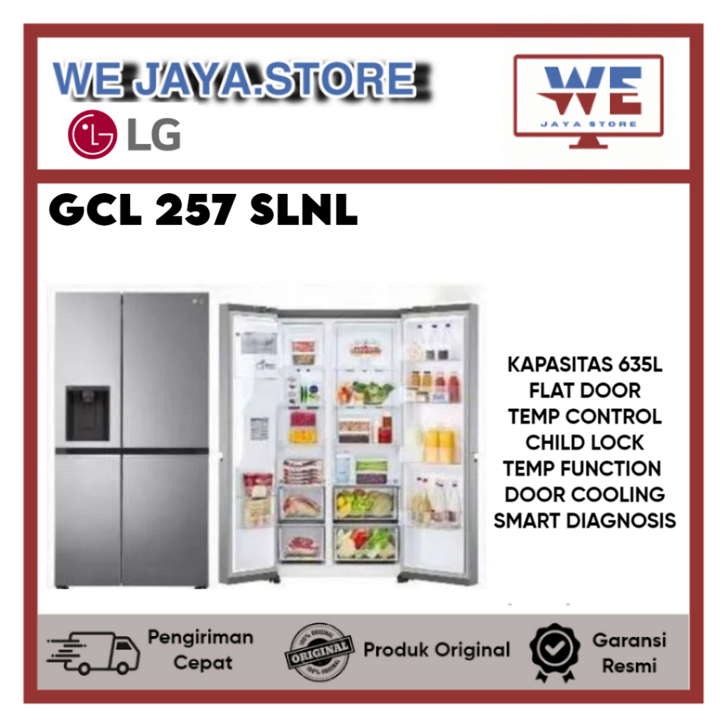 Jual KULKAS LG SIDE BY SIDE 2 PINTU GC-L257SLNL KULKAS SIDE BY SIDE INVERTER GCL257SLNL GCL257 ...