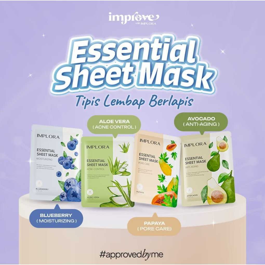Jual IMPLORA Essential Sheet Mask 25g/Masker Wajah implora | Shopee ...