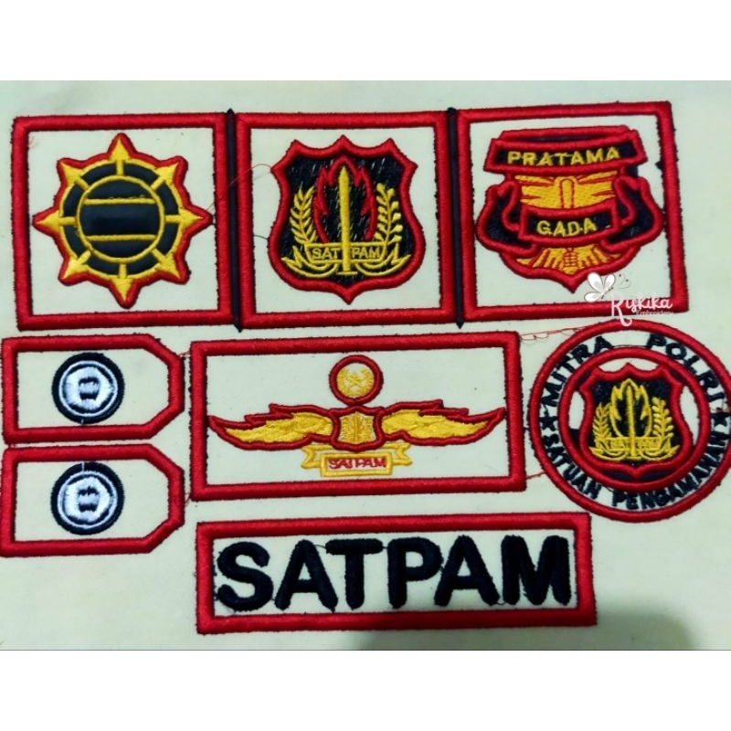 Jual Logo Satpam Bordir Timbul terbaru dasar coklat | Shopee Indonesia