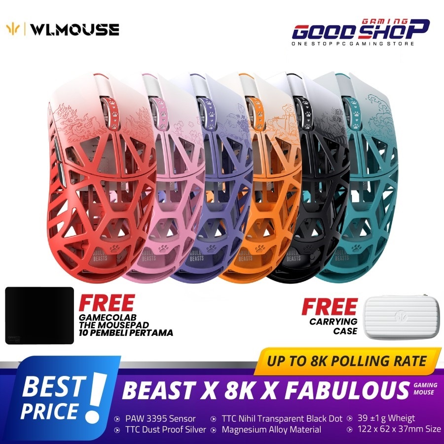 Jual WL MOUSE BEAST X 8K x FABULOUS BEASTS - Gaming Mouse | Shopee ...
