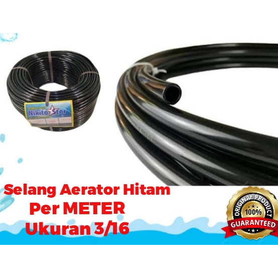 Jual Selang Aerator HITAM Elastis 3/16 Per METER - Slang Gelembung ...
