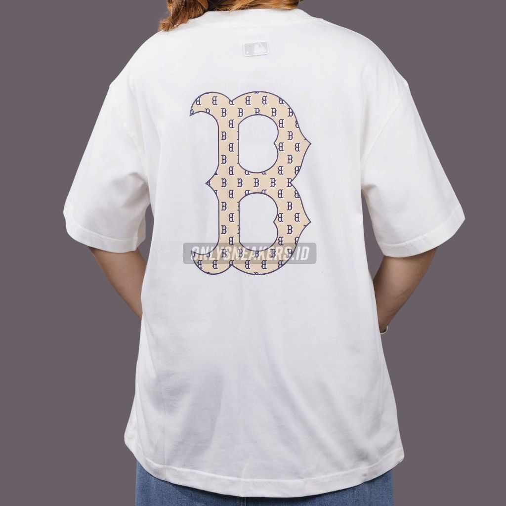 Jual MLB BASIC MONOGRAM BIG BOSTON BACK LOGO BEIGE TEE (100% AUTHENTIC ...