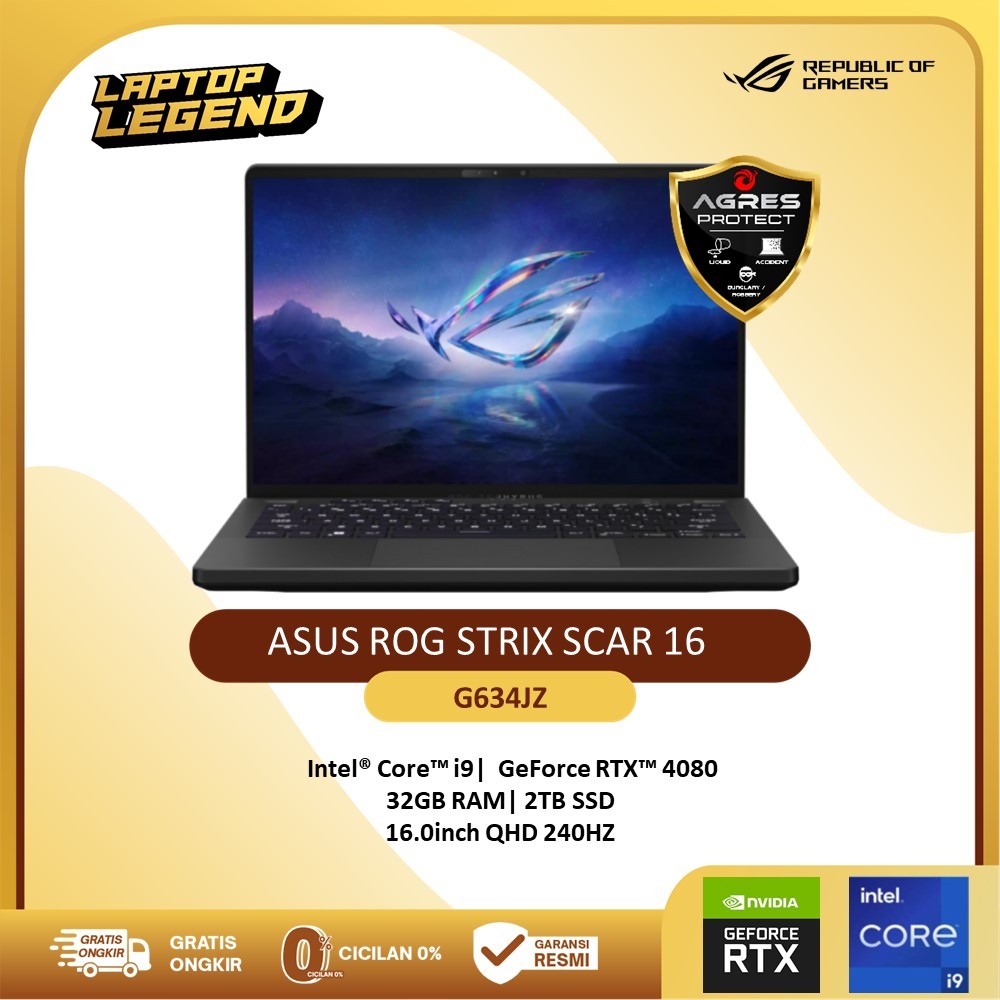 Jual ASUS ROG STRIX SCAR 16 G634JZ I9 13980HX RTX4080 12GB/ 32GB 2TB ...