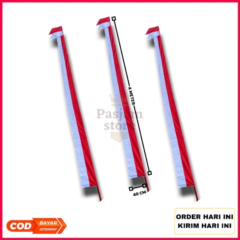Jual Bendera Umbul Umbul Layur Merah Putih Panjang 4 Meter | Shopee Indonesia