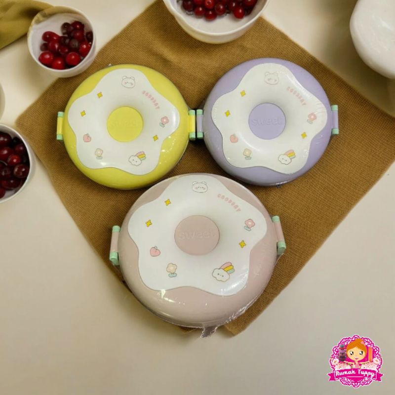 Jual Wadah Tempat Bekal Makan Makanan Anak Lunch Box Donat 1000 ml ...
