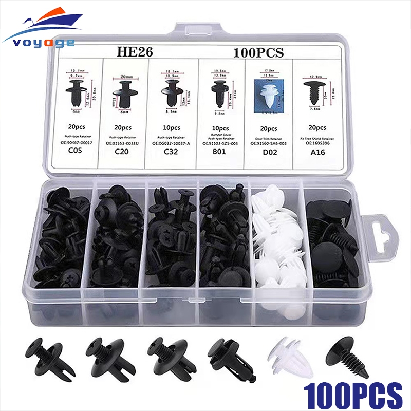 Jual 【100PCS】Baut Rivet Mobil/Universal Klip Bumper Baut Body Plastik ...