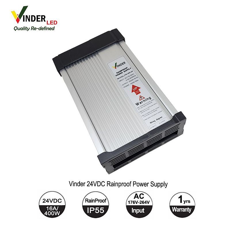 Jual Vinder Rain Proof Power Supply 24V DC 16A 16 Ampere 400w 400 watt ...