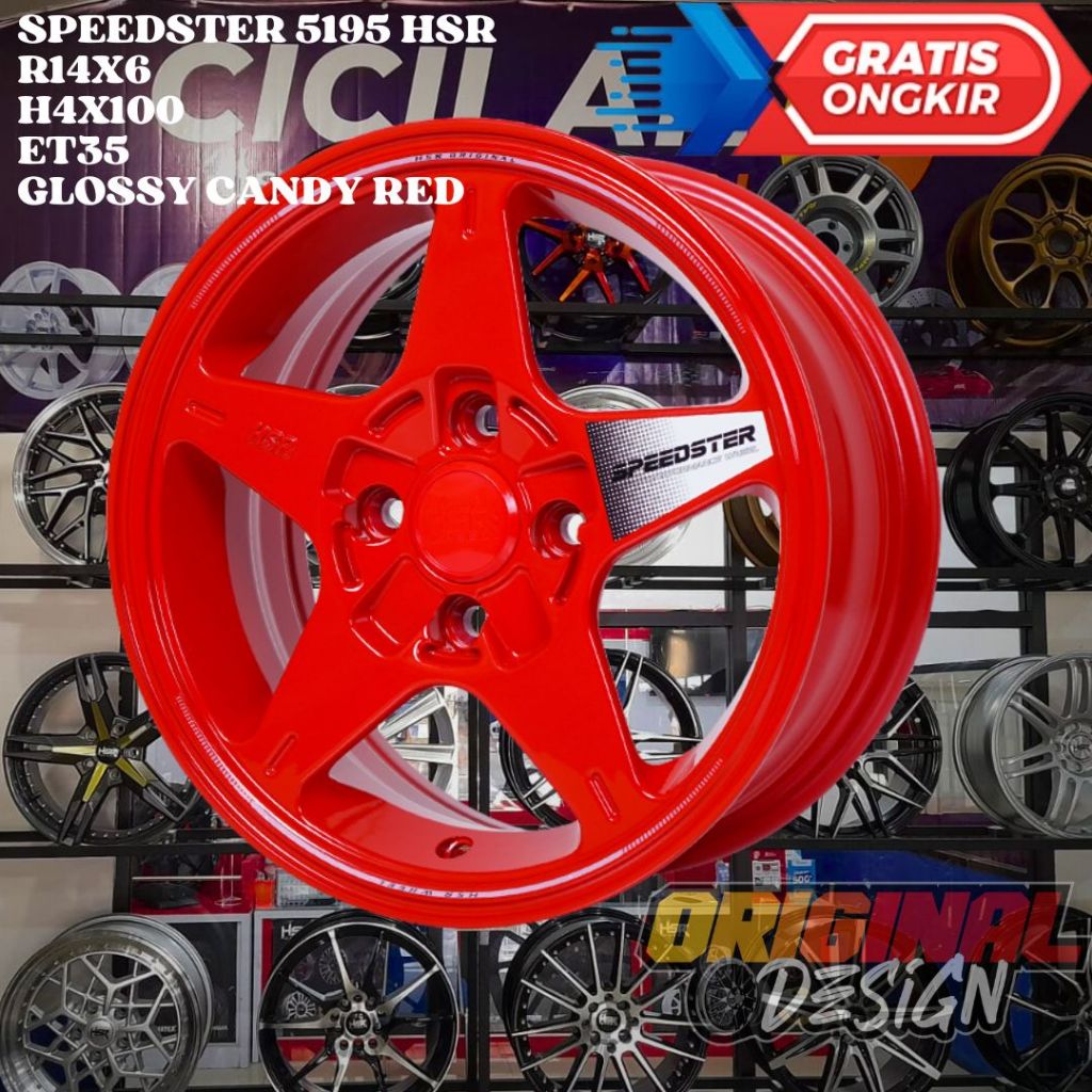 Jual Velg Mobil Ring 14 HSR SPPEDSTER R14 LEBAR 6 LOBANG BAUT 4 ET35 ...