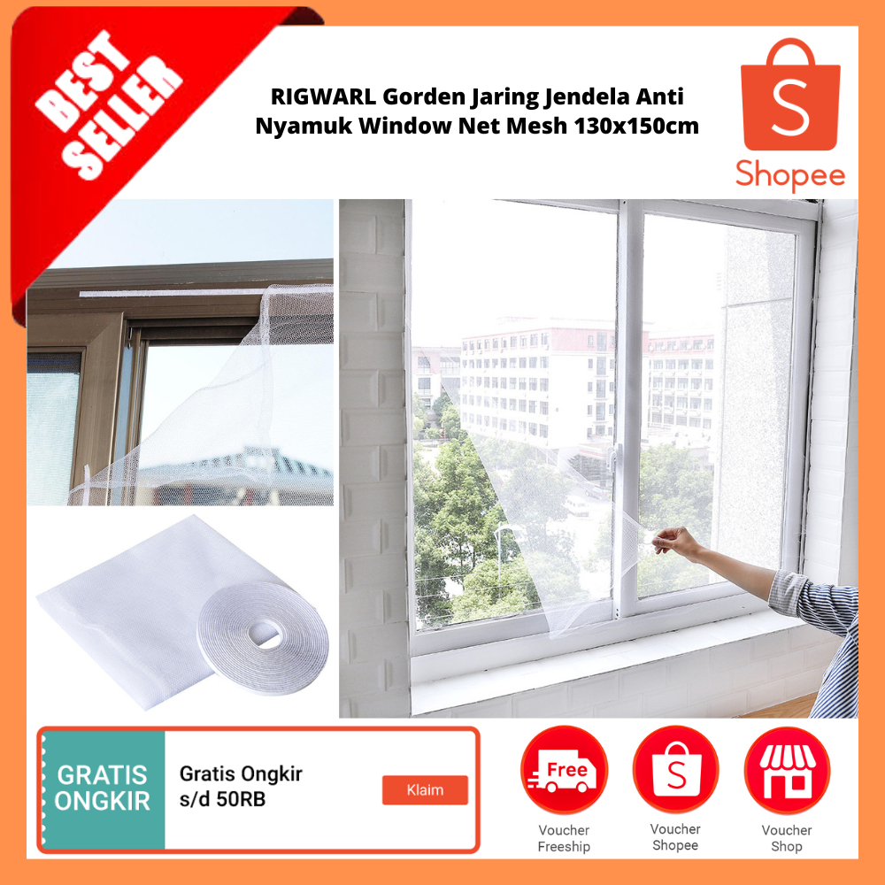 Jual Gorden Jaring Jendela Anti Nyamuk Window Net Mesh 130x150cm ...