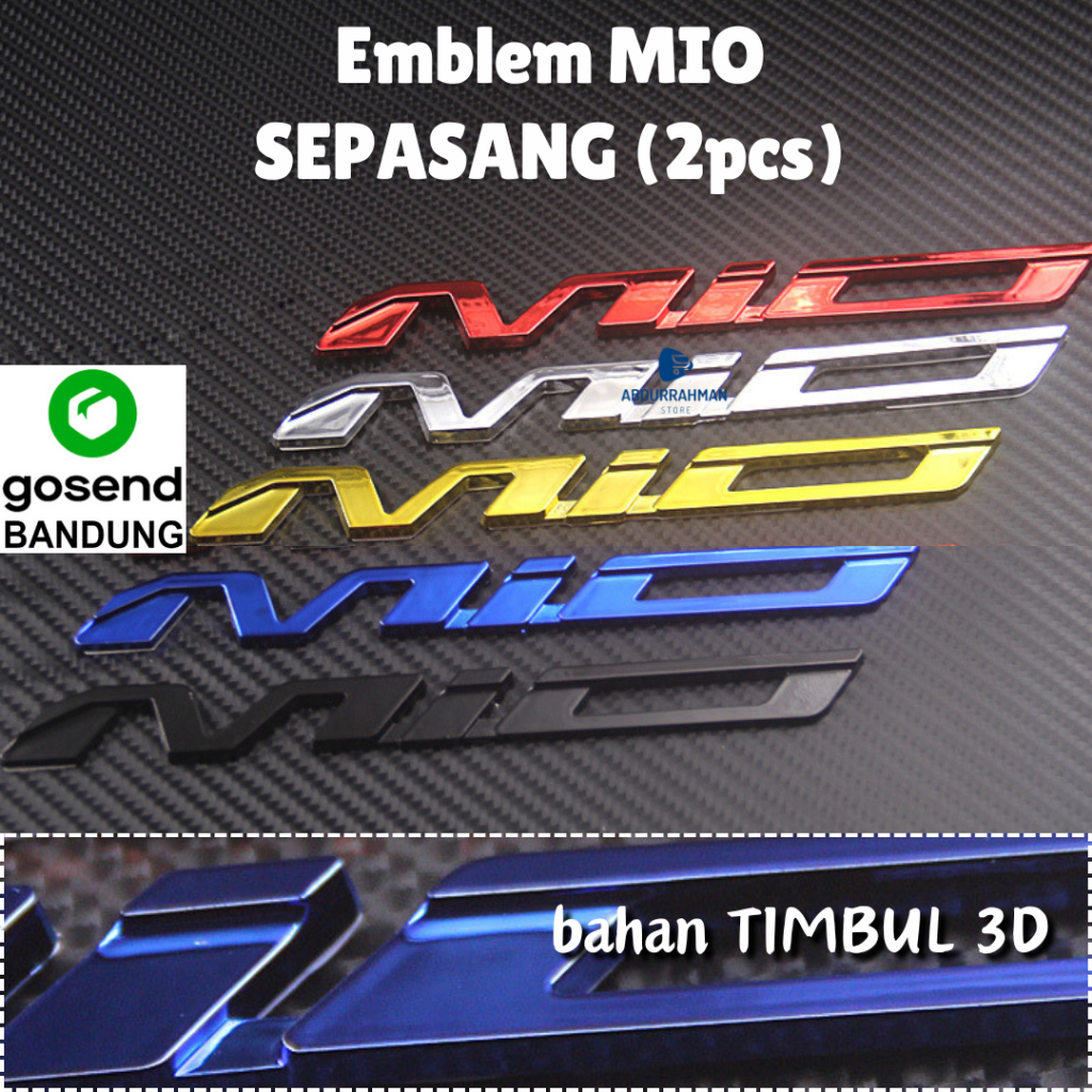 Jual SEPASANG Emblem Stiker Sticker Logo Motor Yamaha MIO Perak Hitam ...
