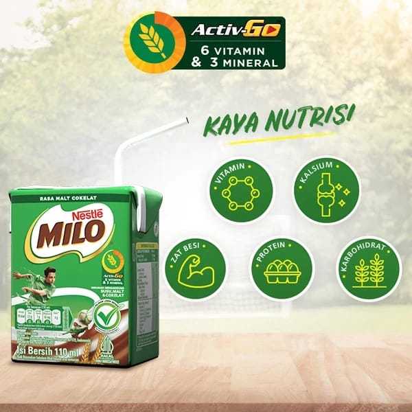 Jual Milo Activ-Go UHT Susu Coklat | 1 @ 110 Ml | Shopee Indonesia