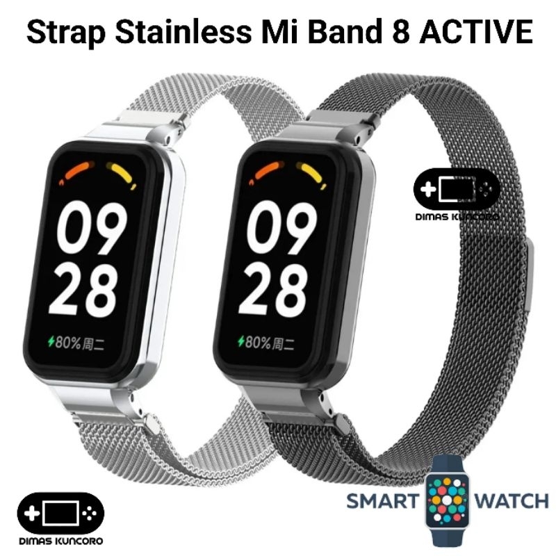 Jual Strap Stainless Mi Band 8 ACTIVE tali jam steel xiaomi smart smartband smartwatch | Shopee ...