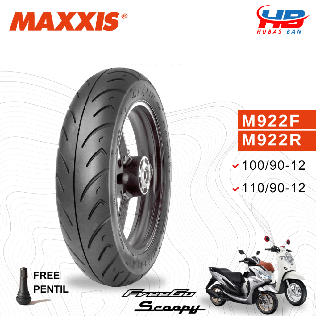 Jual Ban Scoopy Ring 12 Maxxis M922 F/R 100/90-12 110/90-12 Honda ...